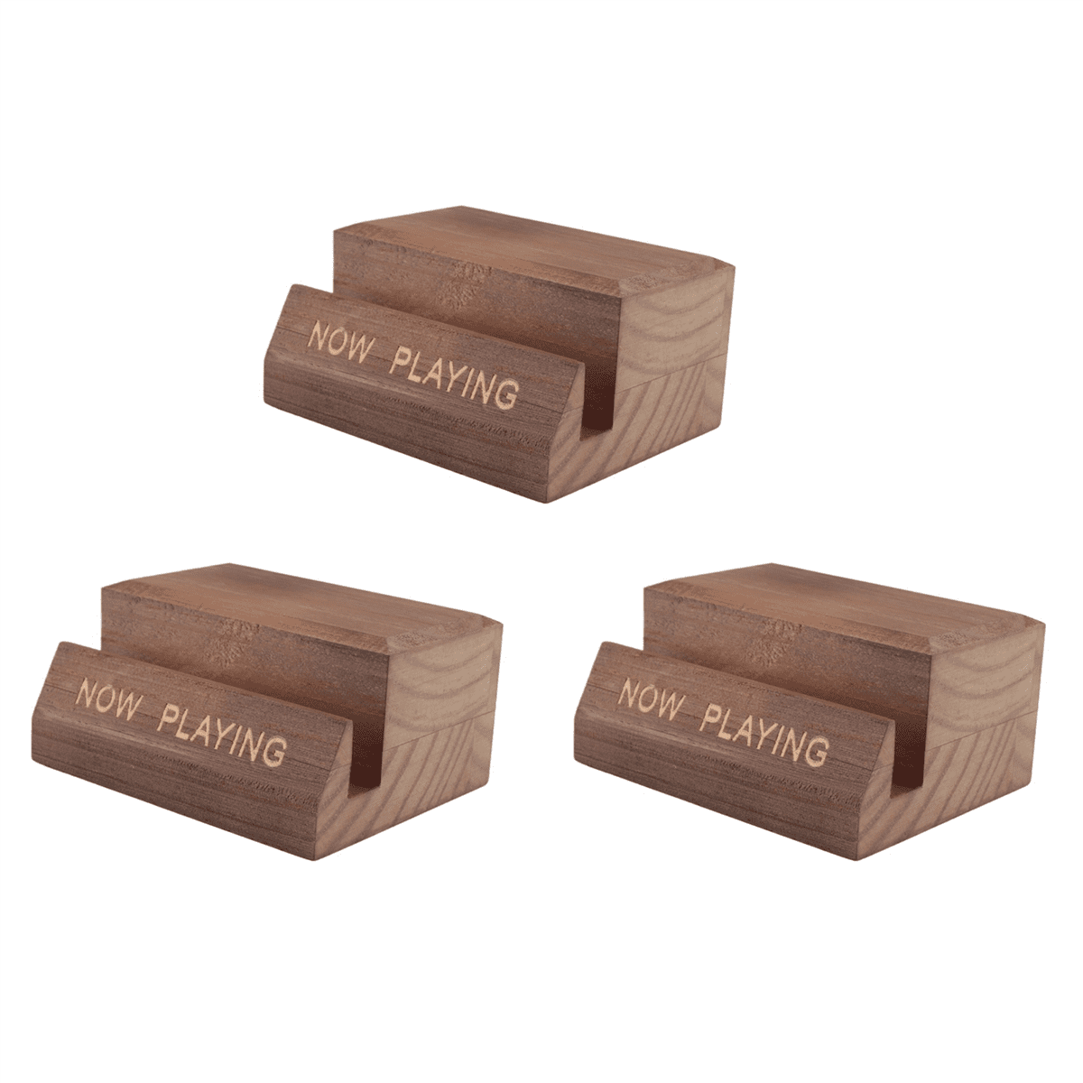 3X NOW Playing Vinyl Record Stand Holder Display Wood Records Storage ...