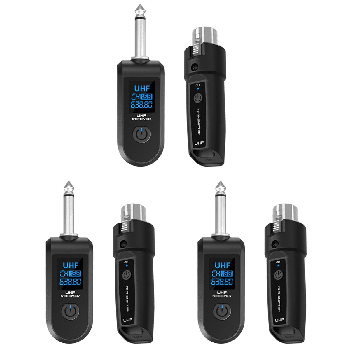 3X New Wireless Microphone UHF Wireless XLR Transmitter and Receiver ...