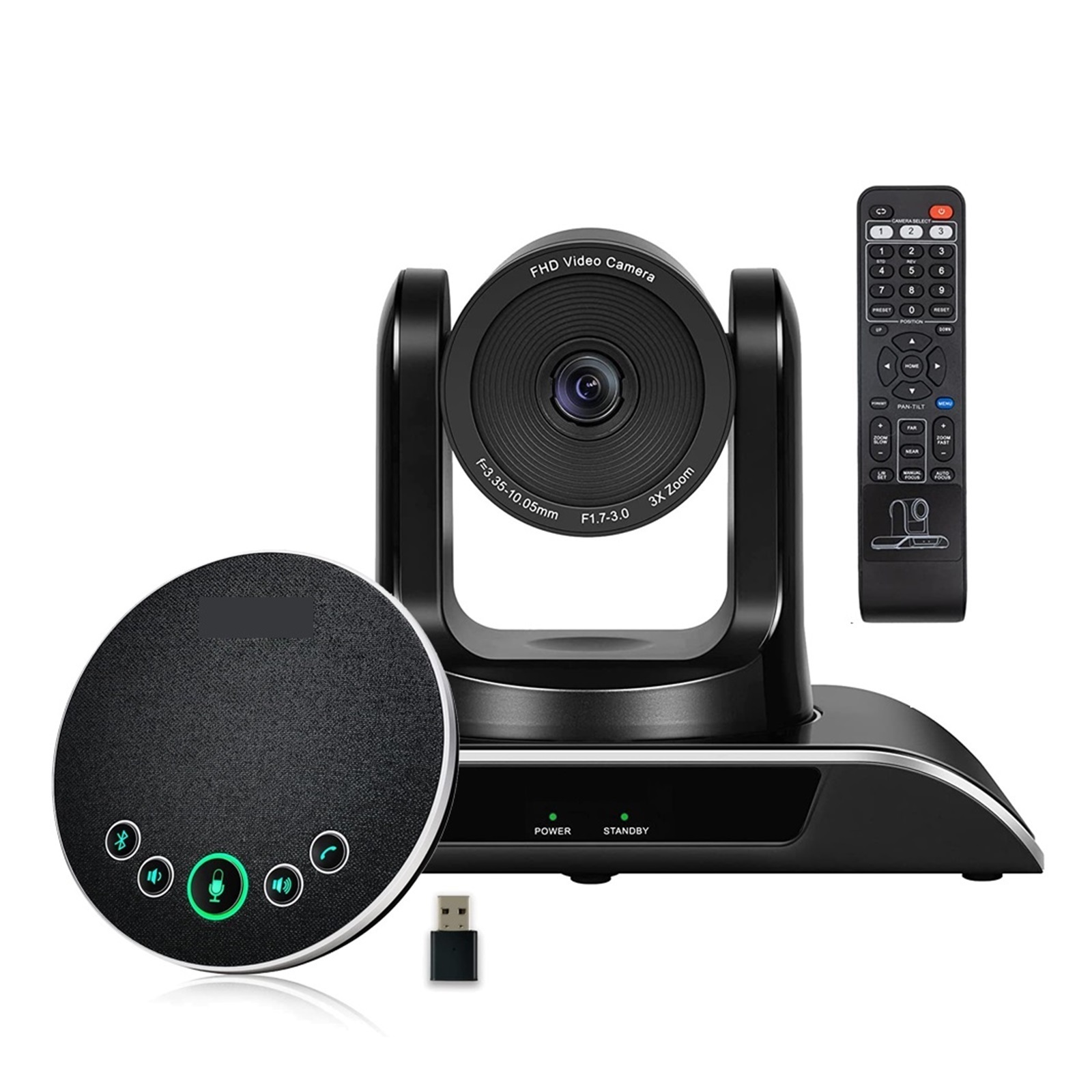 3X Optical Zoom USB Video Conference Camera HD 1080P Webcams Wide-Angle ...