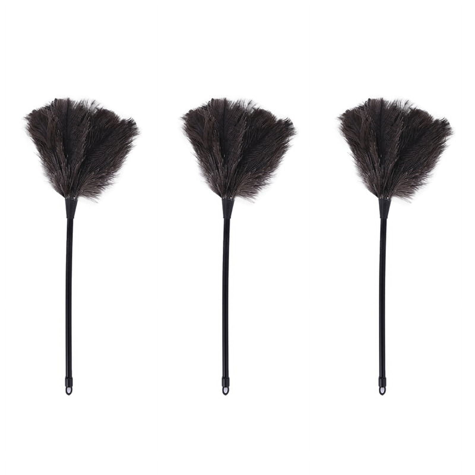 3X Ostrich Duster Dusters with Long Plastic Handle Cleaning Brush Tool ...