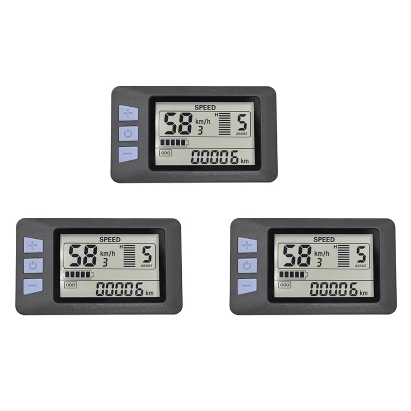 3X P3H LCD Display Meter Dashboard 24V 36V 48V 60V Electric Bike Meter ...
