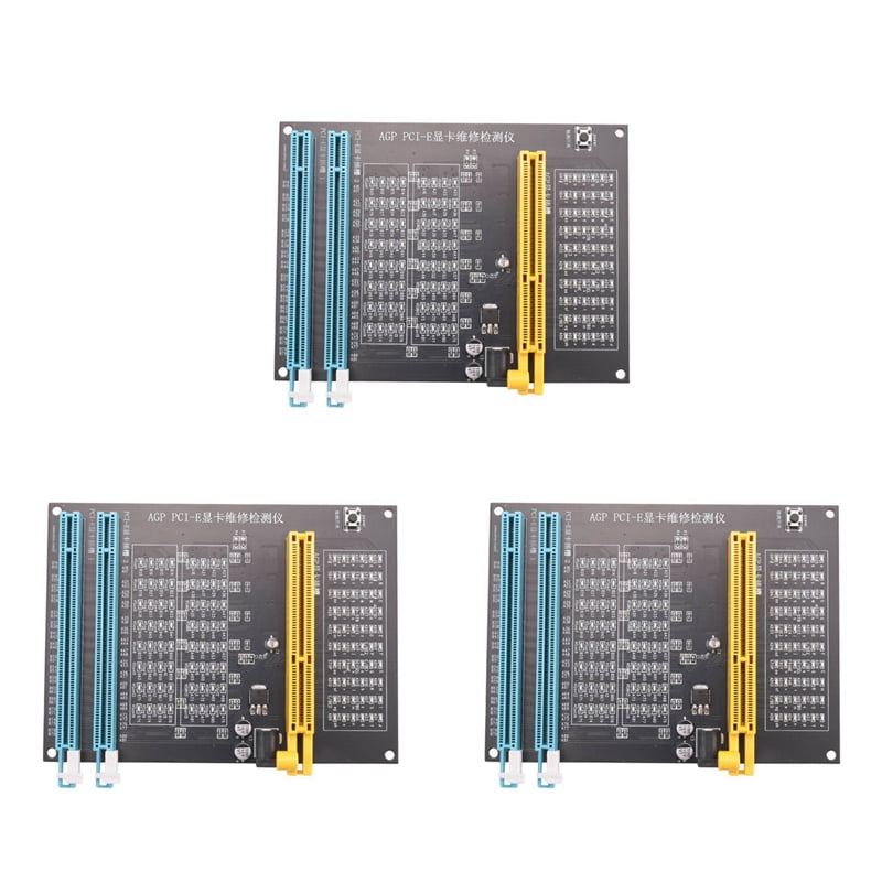 3X PC AGP PCI-E X16 Dual-Purpose Socket Tester Display Image Video Card ...