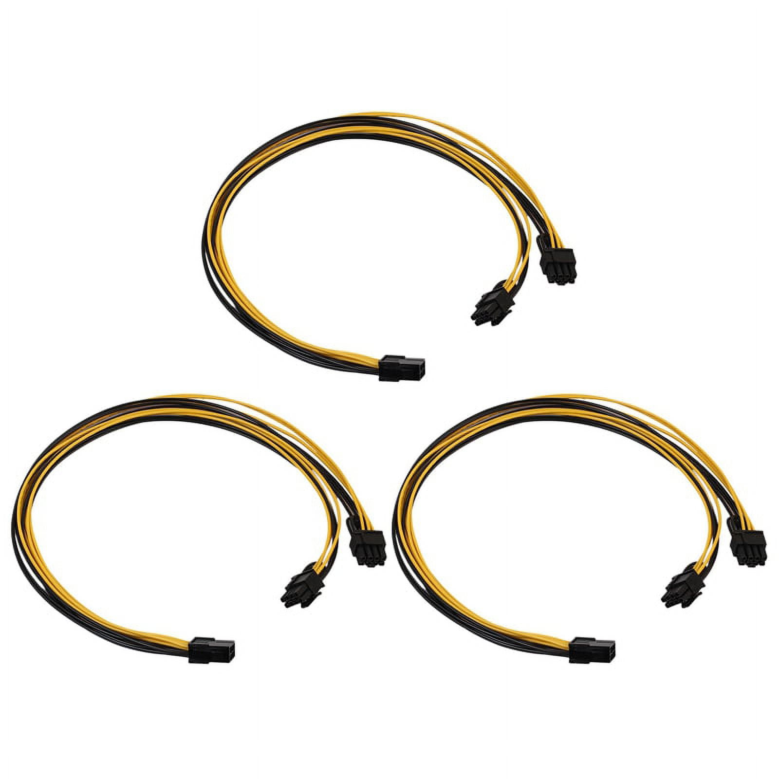 3X PCI-E PCI Express 6Pin Female to Dual Dual 2-Port 8Pin (6 + 2Pin ...