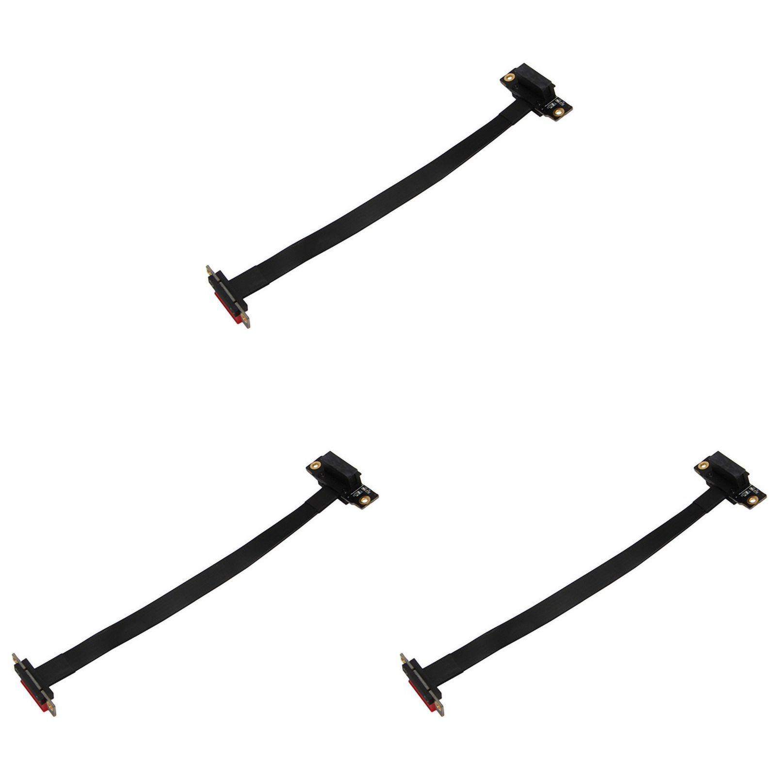 3X PCIE X1 Riser Cable Dual 90 Degree Right Angle PCIe 3.0 X1 to X1 ...