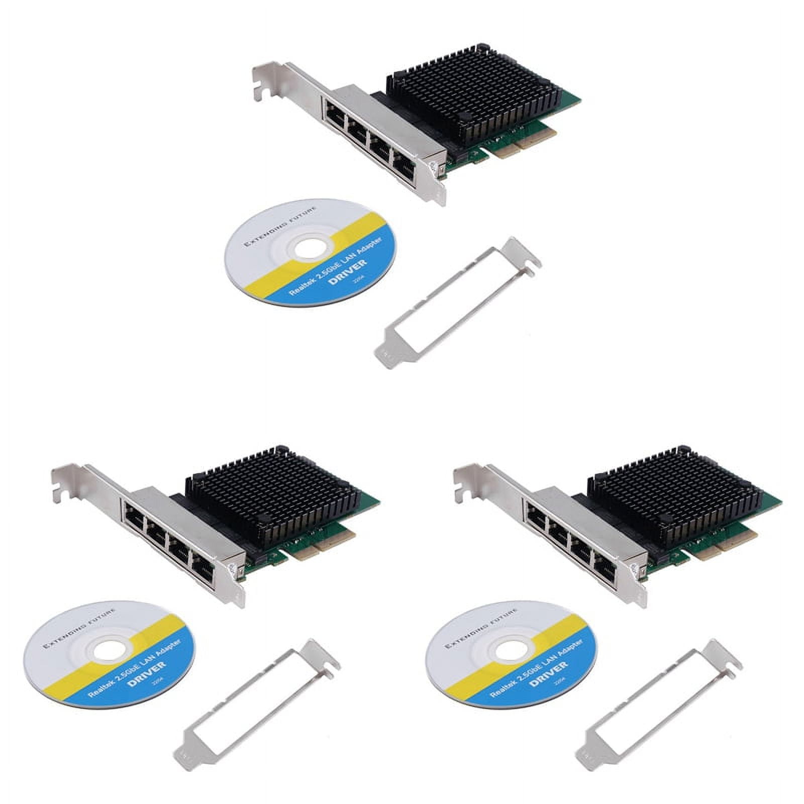 3X PCIE X4 2.5G Gigabit Network Card RTL8125B 4 Port Ethernet Network ...
