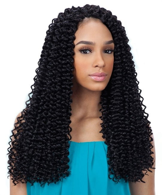 3X PRE-LOOP WATER WAVE 16" - FREETRESS SYNTHETIC CROCHET BRAIDS [1B Off ...