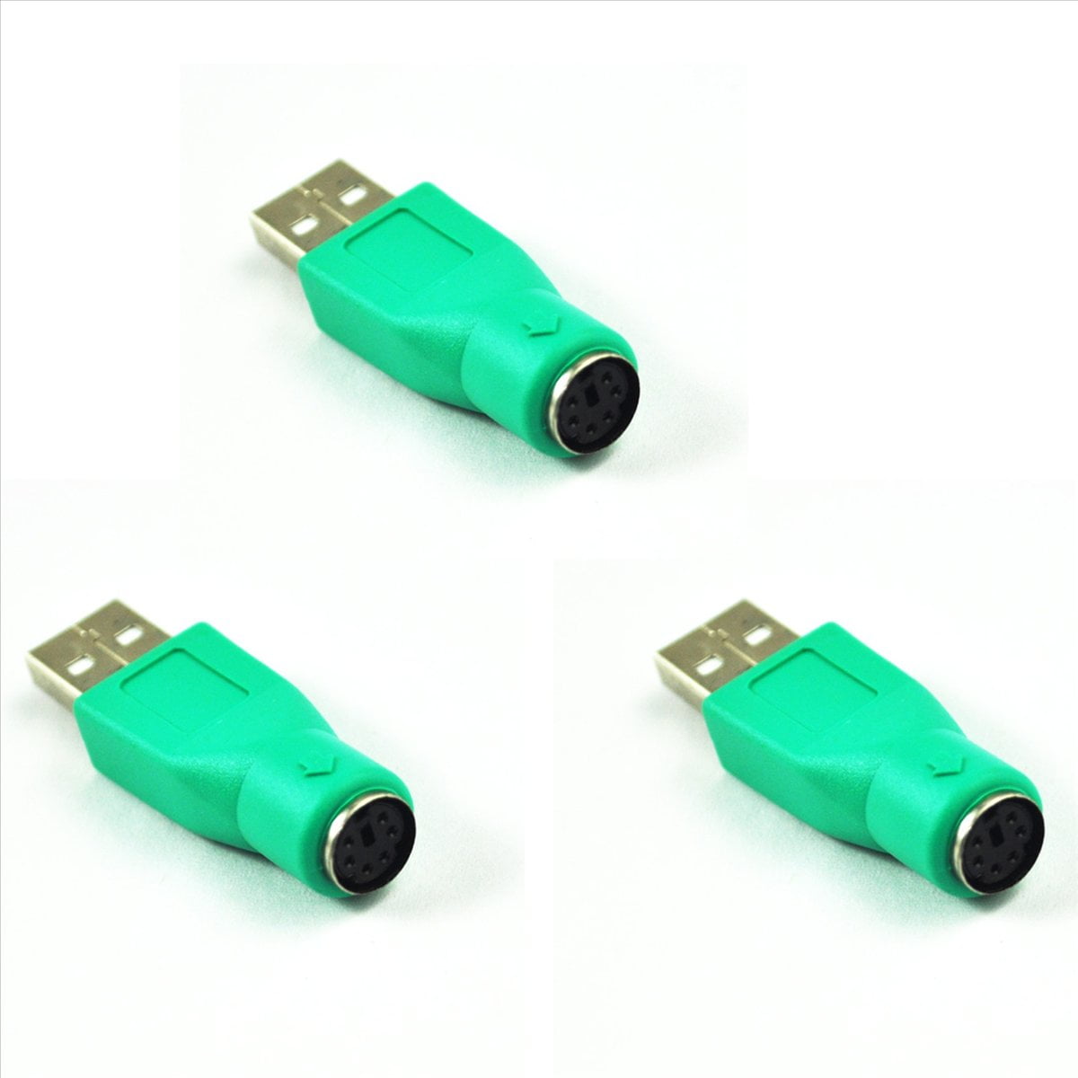 3X PS/2 to USB Adapter,3 x PS/2-USB adapter,Green - Walmart.com
