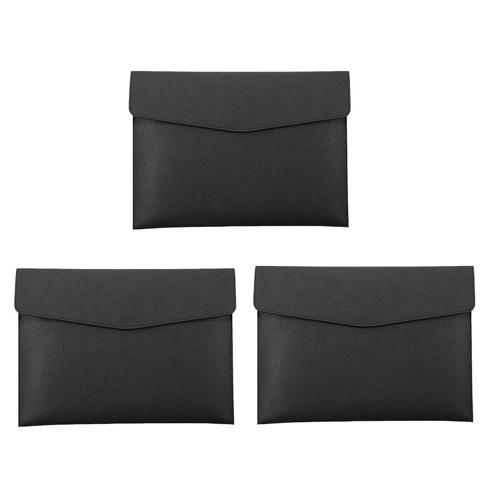 3X PU Leather A4 File Folder Document Holder Waterproof Portfolio ...
