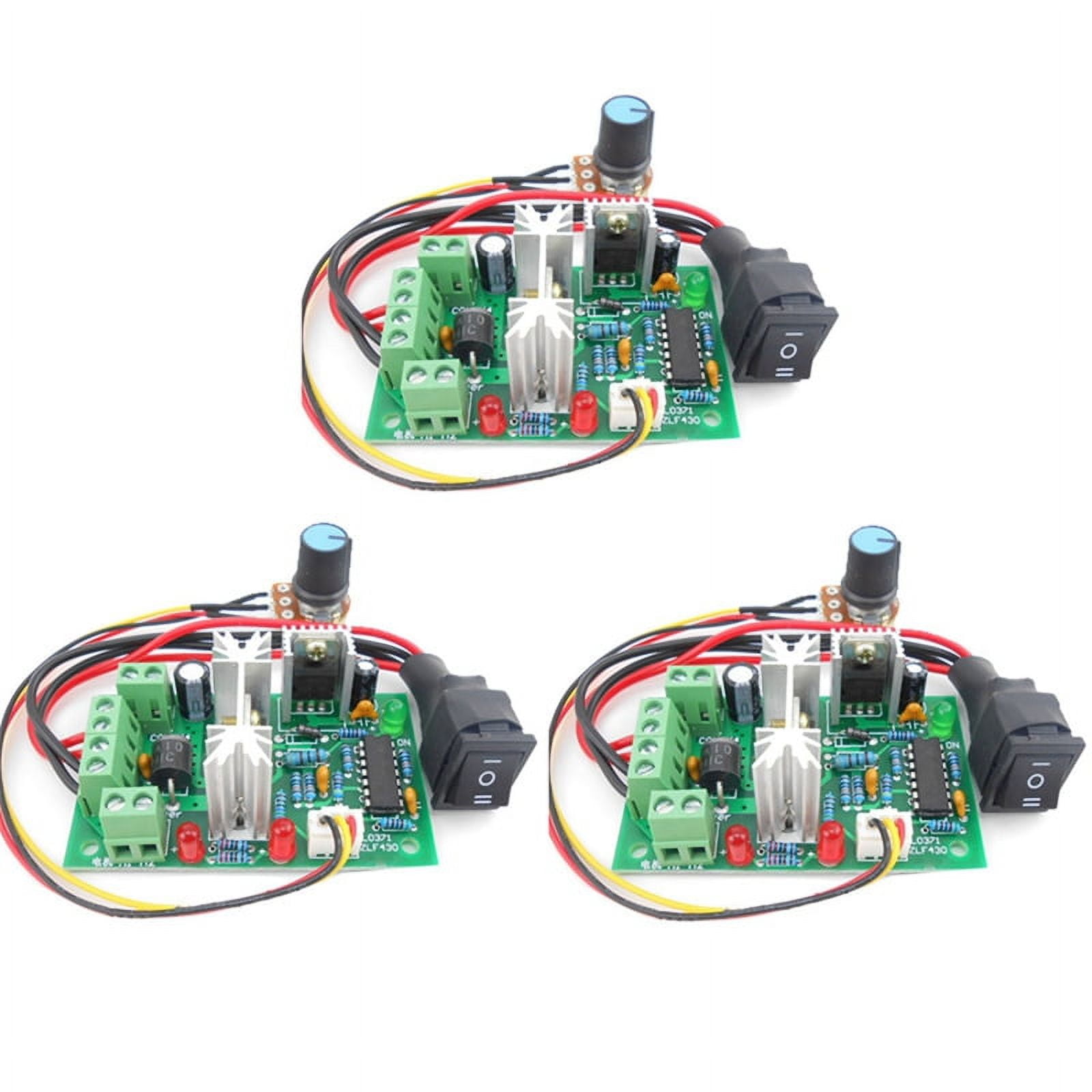 3X PWM DC Motor Speed Controller Switch DC 20A Current Regulator 10-60V ...