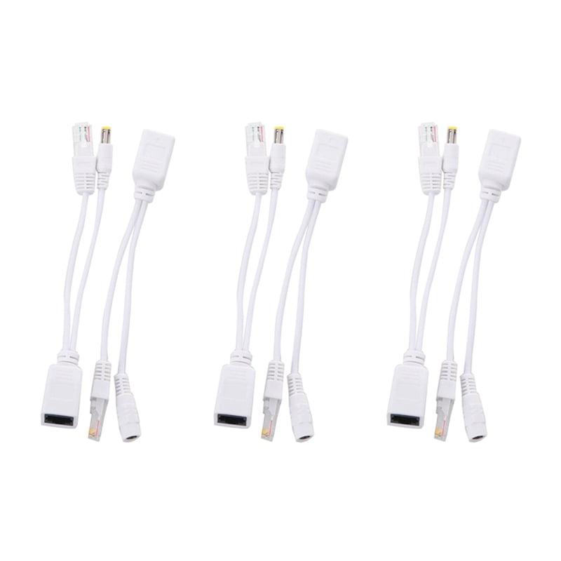 3X Passive Power over Ethernet PoE Adapter Injector + Splitter Kit 5v ...