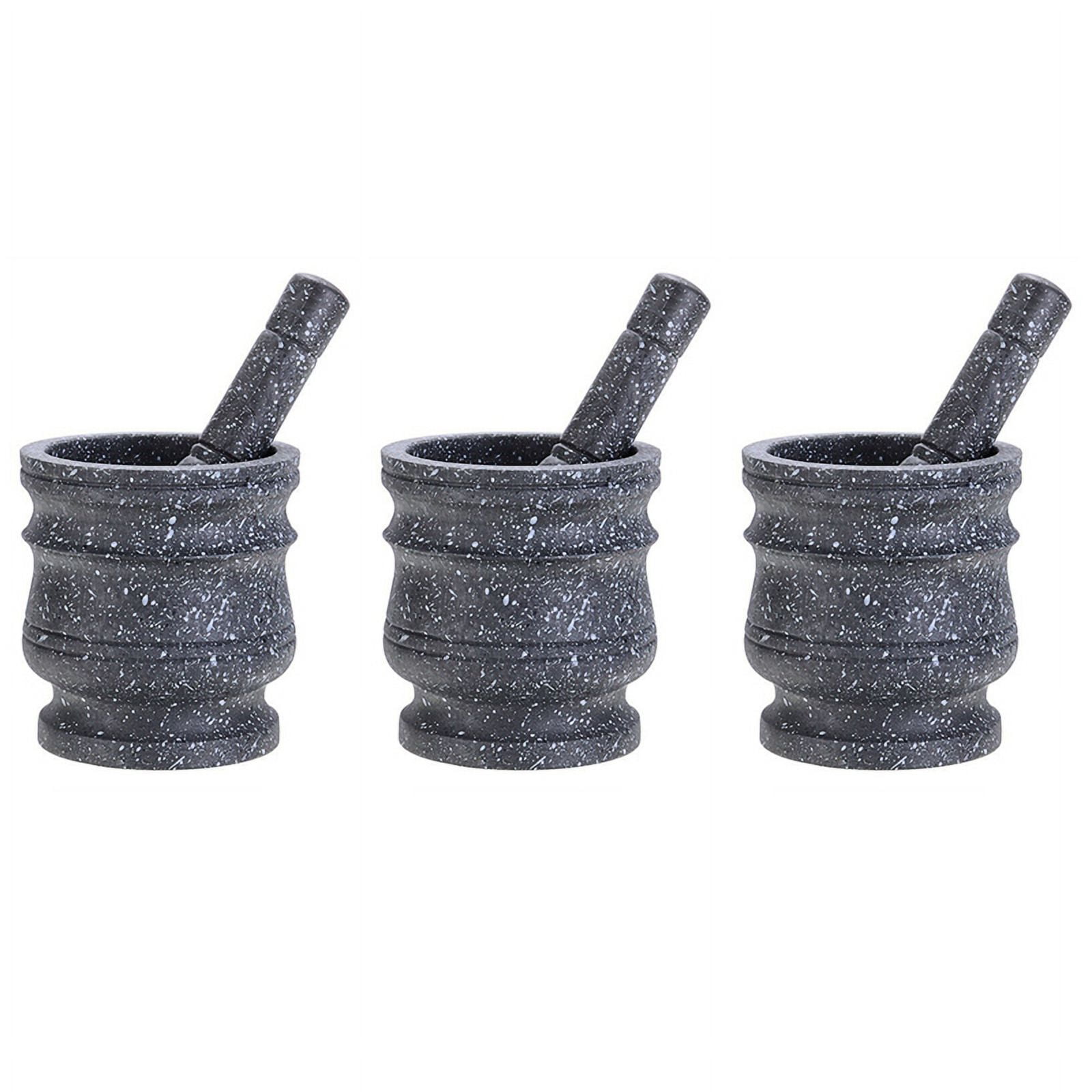 3X Pattern Pestle Set Stone Herb Spice Grinder Solid Grinder Cooking ...