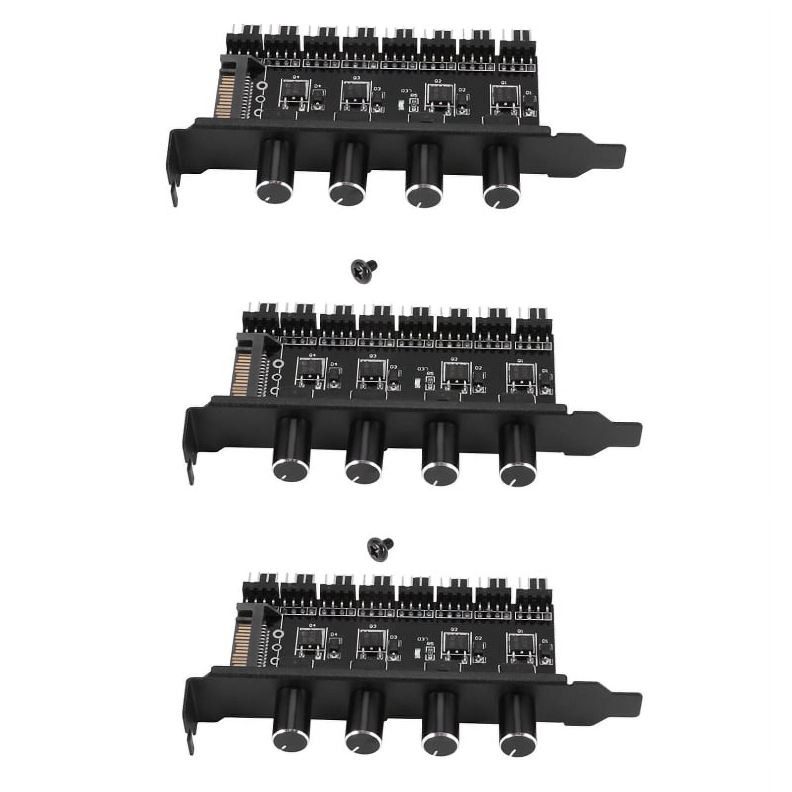 3X Pc 8 Channels Fan Hub 4 Knob Cooling Fan Speed for Cpu Case Hdd VGA ...