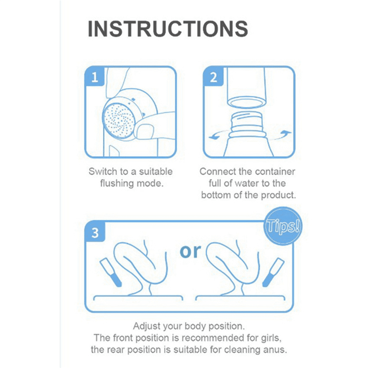 3X Portable Hand Electric Bidet Sprayer Personal Cleaner Care ...