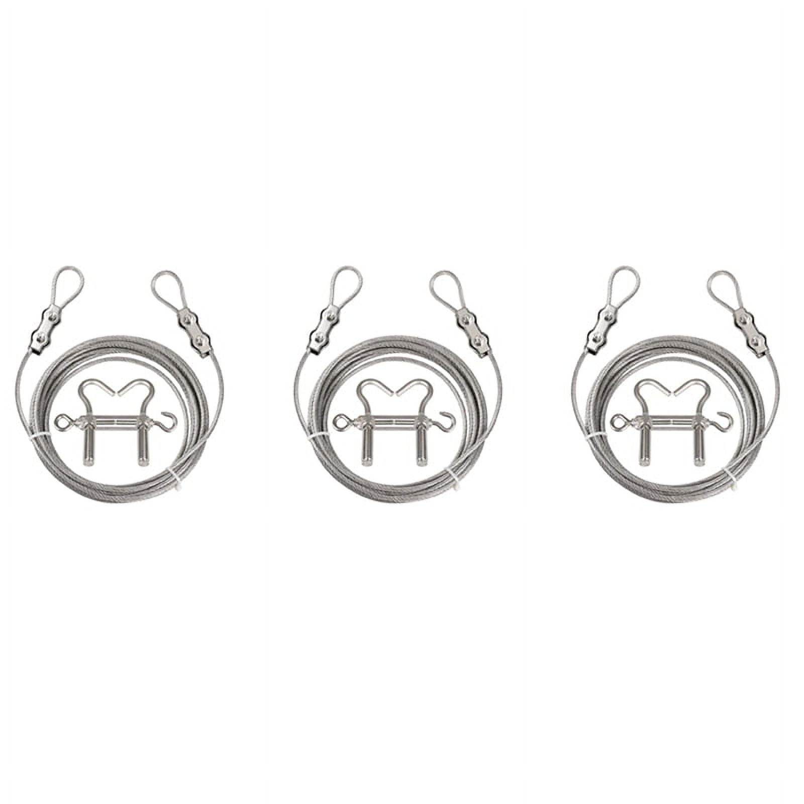 3X Portable Windproof Clothes Rope with Stainless Steel Cable Fastening ...