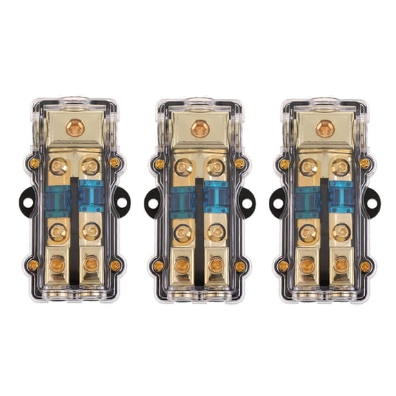 3X Power Distribution Block (2 Way) 4/8 AWG Gauge Fuse Holder ...