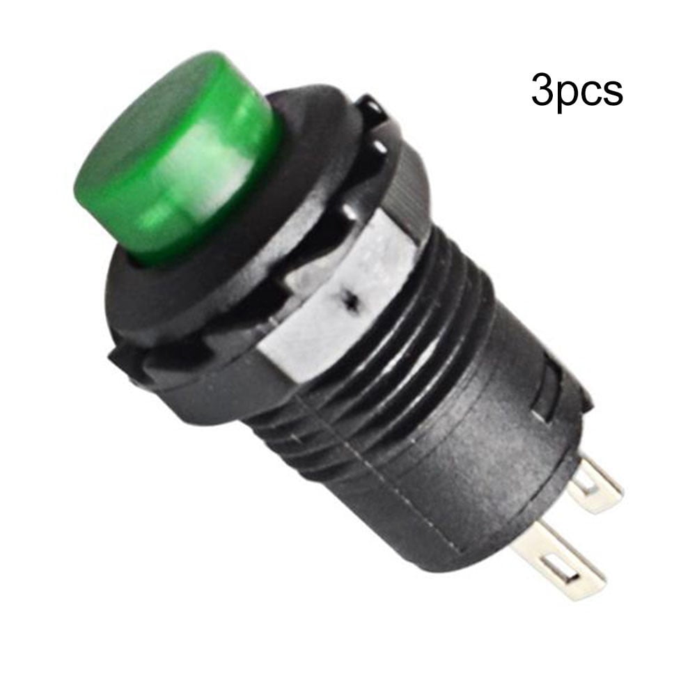 3X Push Button On-Off Switch 12Mm Round Latching Spst For Car Dash Boat ...