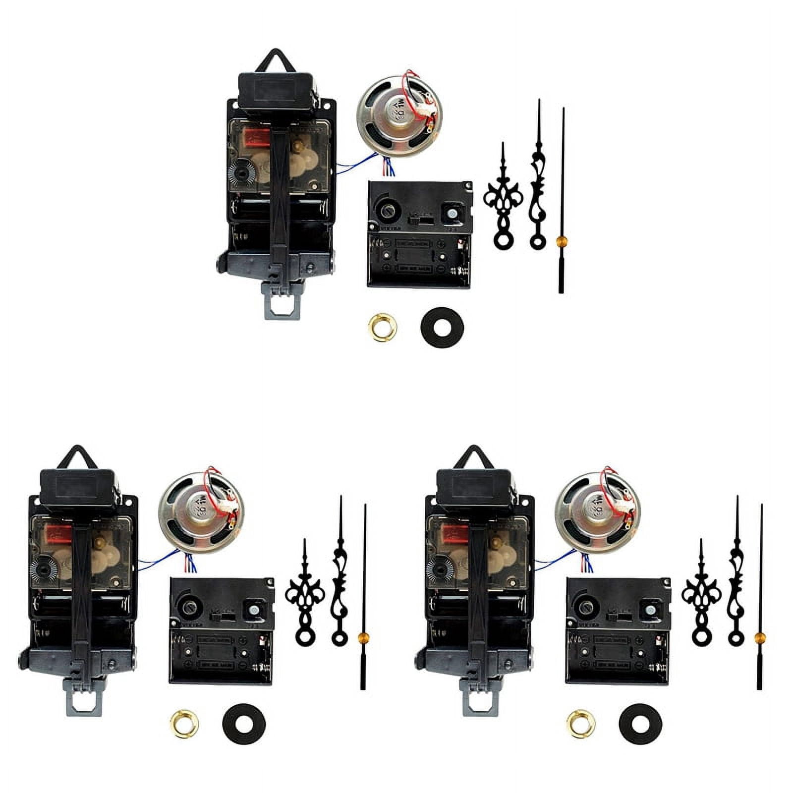 3X Quartz Pendulum Clock Movement with Black Hands,with Music Box ...