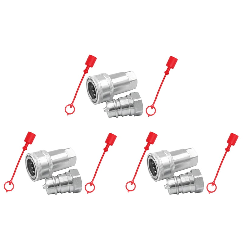 3X Quick Release Fitting ISO7241-A NPT Hydraulic Coupling Connector 1 ...