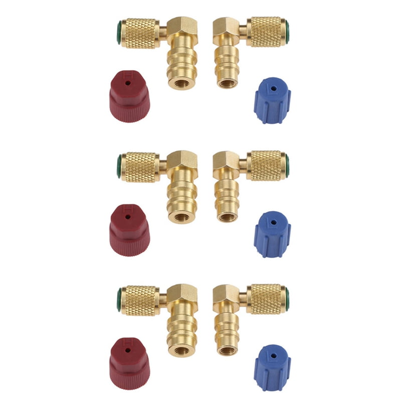 3X R12 to R134 A High/Low AC Fitting Port Retrofit Conversion Adapter ...