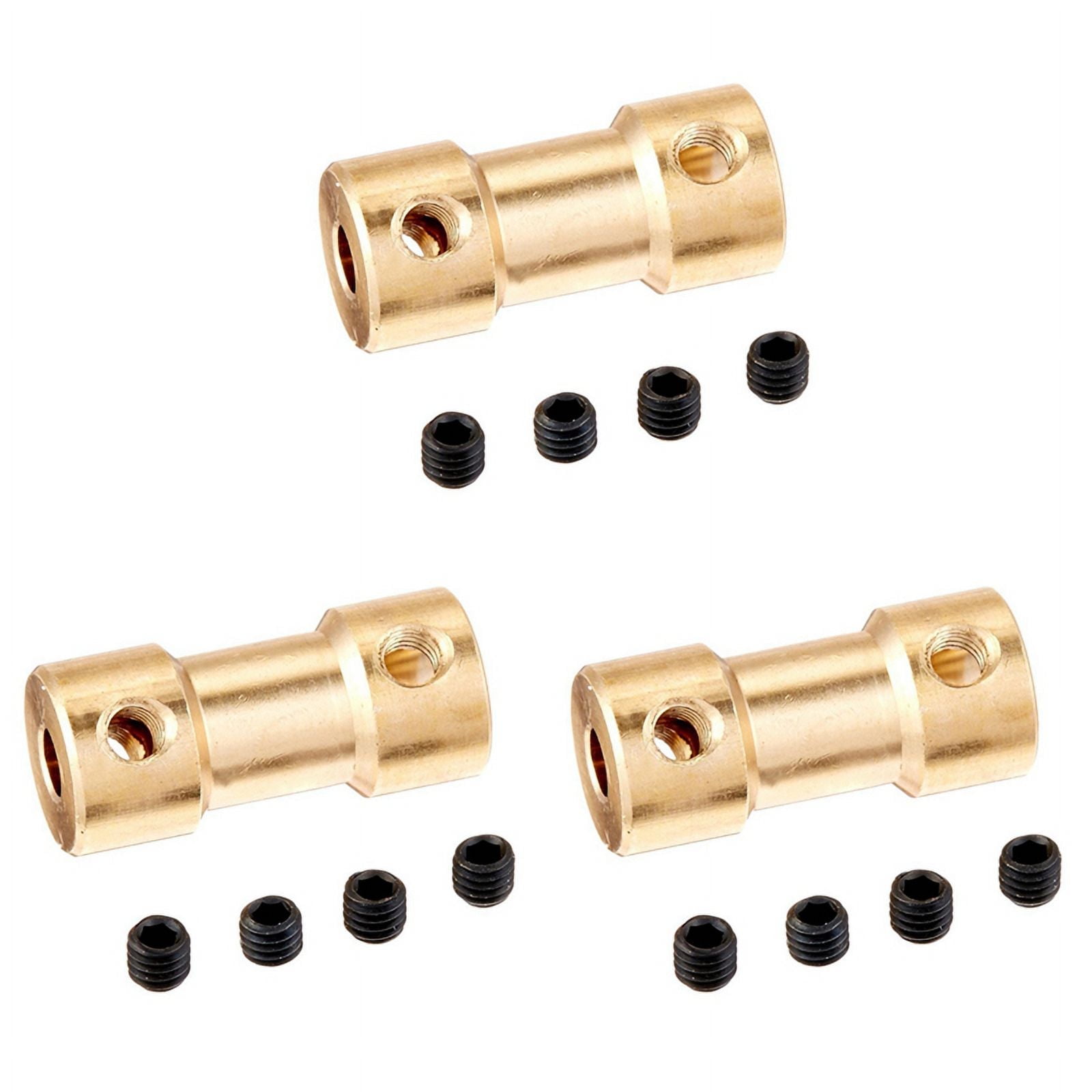 3X RC Airplane 3mm to 5mm Brass Motor Coupling Shaft Coupler Connector ...