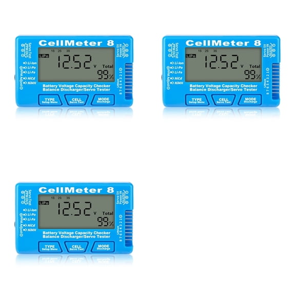 3X RC Cellmeter 8 Digital Battery Capacity Checker Controller Tester ...