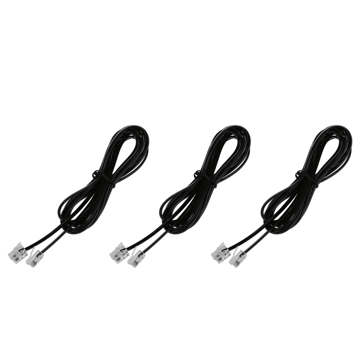 3X RJ11 6P4C Telephone Cable Cord ADSL Modem 2 Meters - Walmart.com