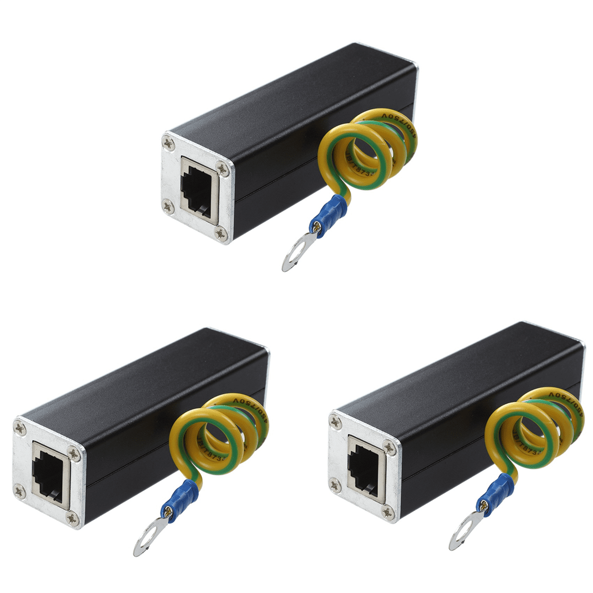 3X RJ45 Plug Ethernet Network Surge Protector Thunder Arrester 100MHz ...