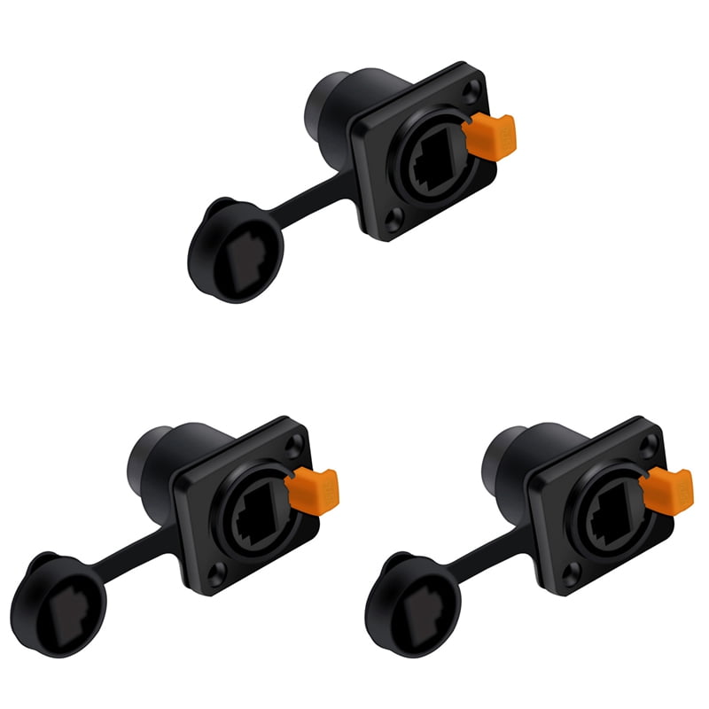 3X RJ45 Waterproof Network Connector 8P8C Female Panel Mount Sockets ...