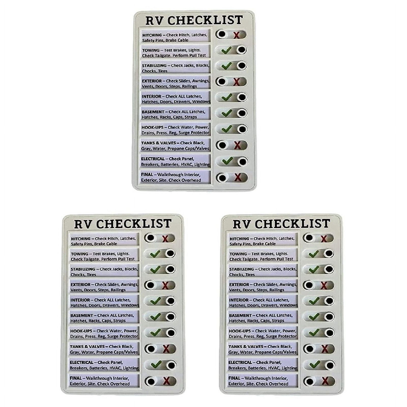 3X RV Memo Plastic Board, Detachable and Reusable Memo for Check Items ...