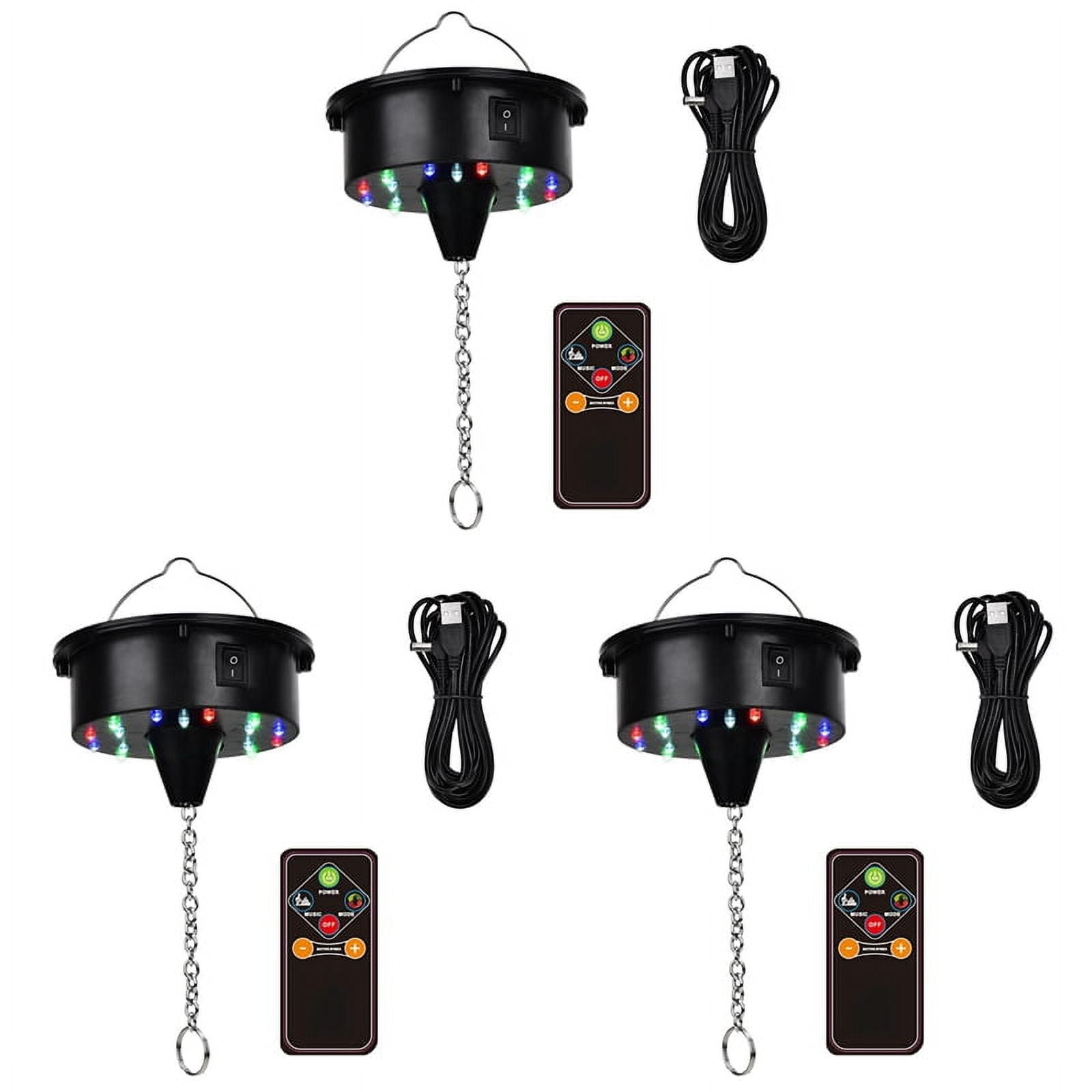 3X Rotating Disco Ball Motor Lights with Remote,18 LEDs for 12 16 20 ...