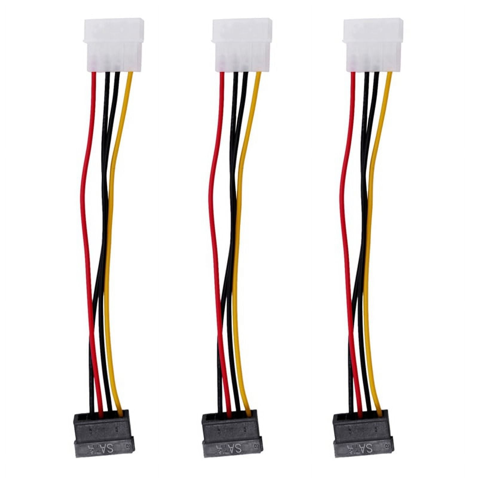 3X Power Female to Molex Male Adapter Converter Cable, 6-Inch,3 x Power ...