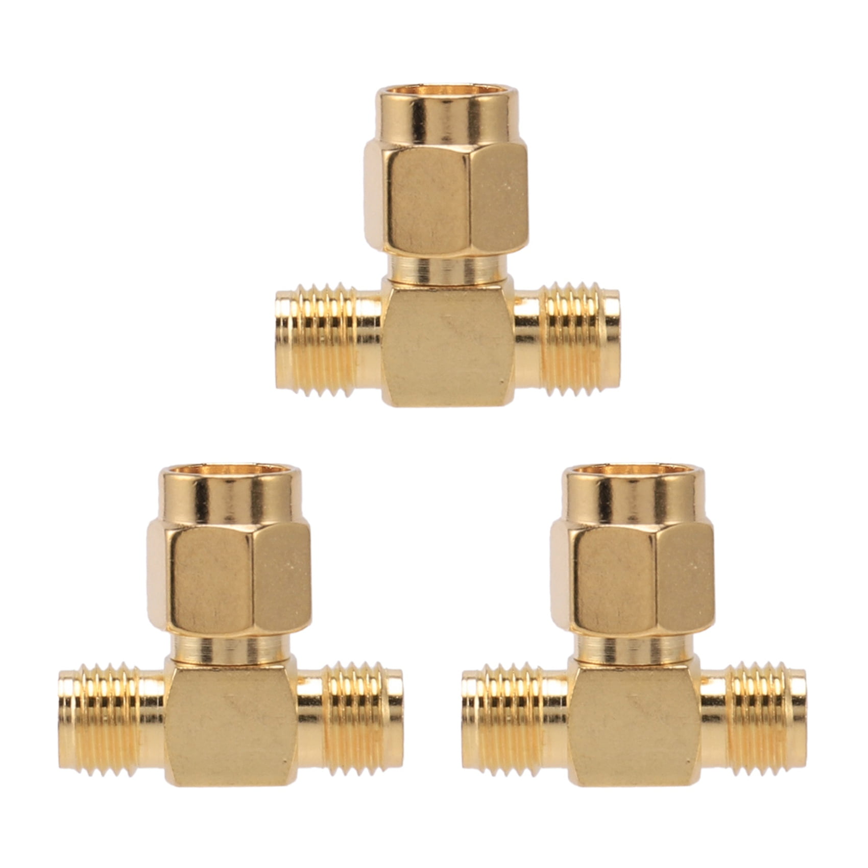 3X SMA Male to Two SMA Female Triple T Adapter Connector 3 Way Splitter ...