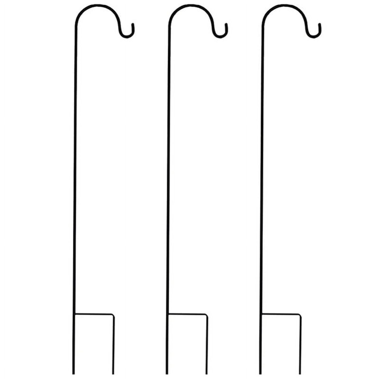 3X Shepherd Hooks Rust Garden Stake Outdoor Metal Plant Stand Hanger ...