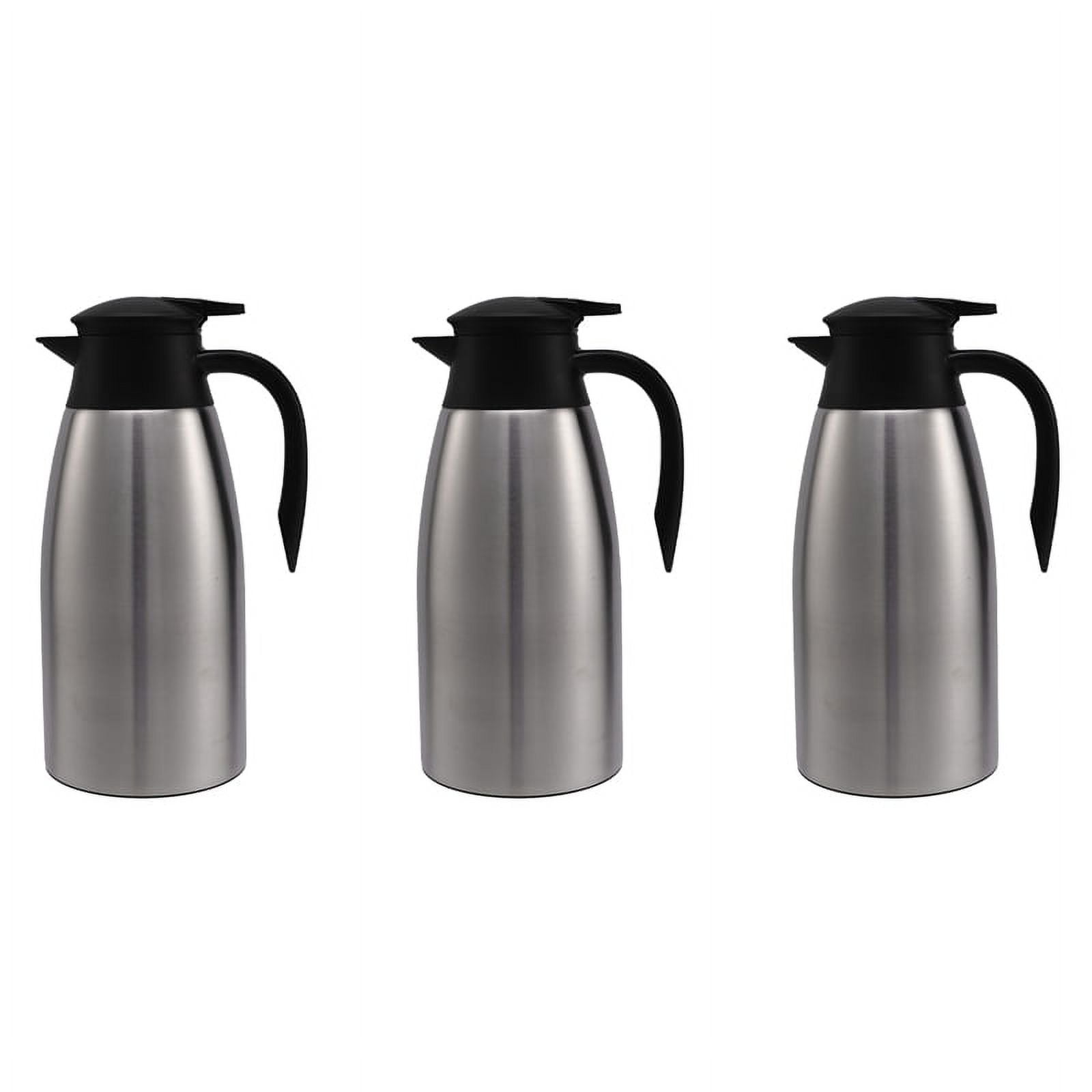 3X Silver 304 Stainless Steel 2L Thermal Flask Vacuum Insulated Water ...