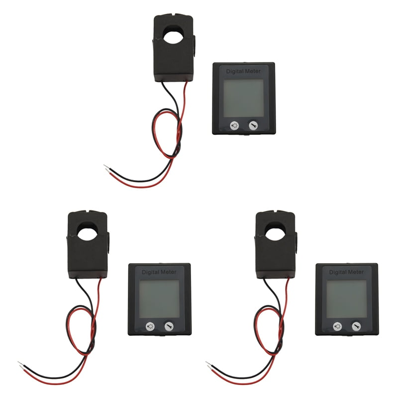 3X Single Phase Digital Electric Saver Power Meter Wattmeter 220V 100A ...