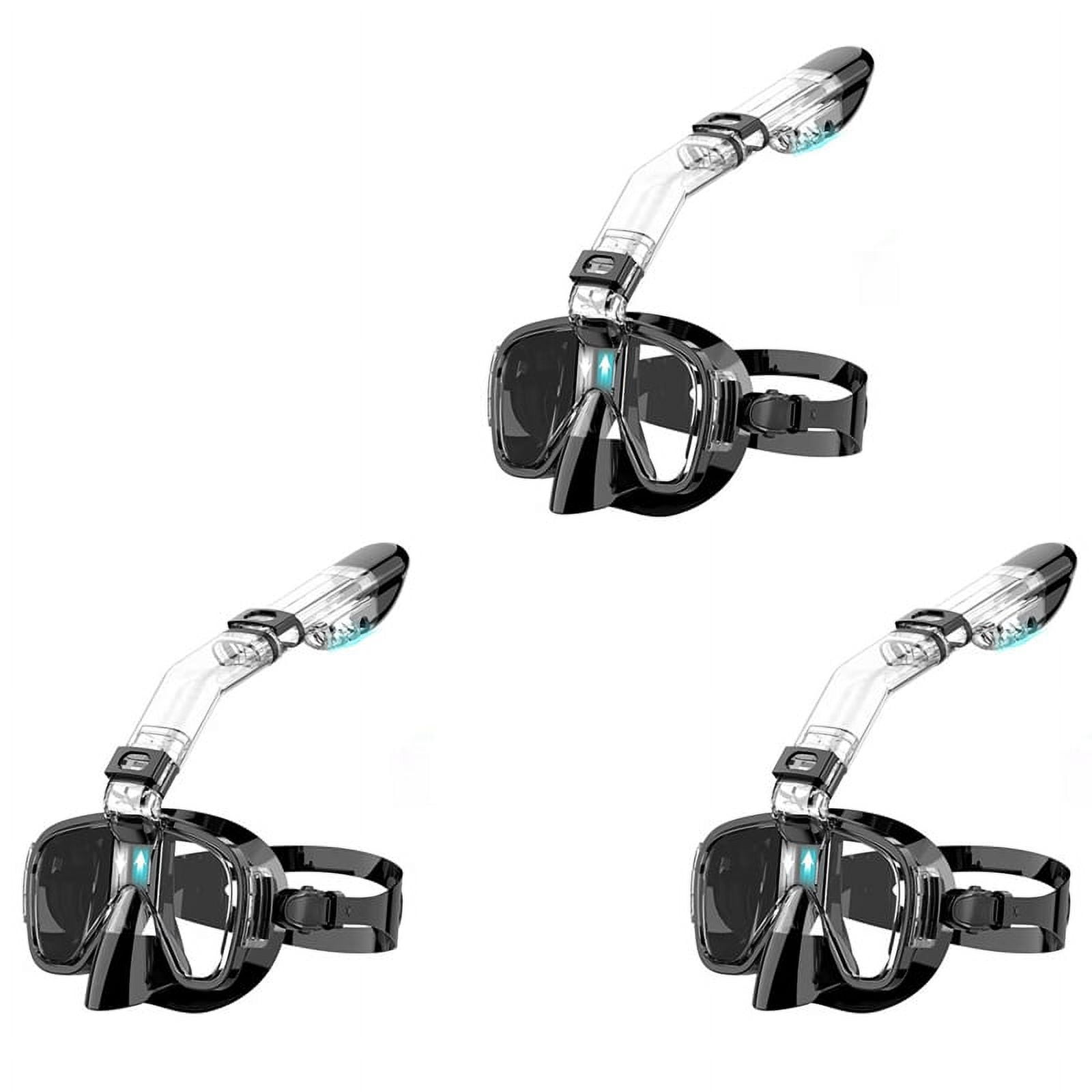 3X Snorkel Mask Foldable Diving Mask Set with Dry and Camera Mount ...