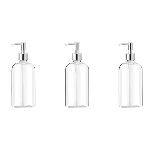 3X Soap Dispenser Clear Glass Soap Dispenser with Pump 16 Oz Refillable ...