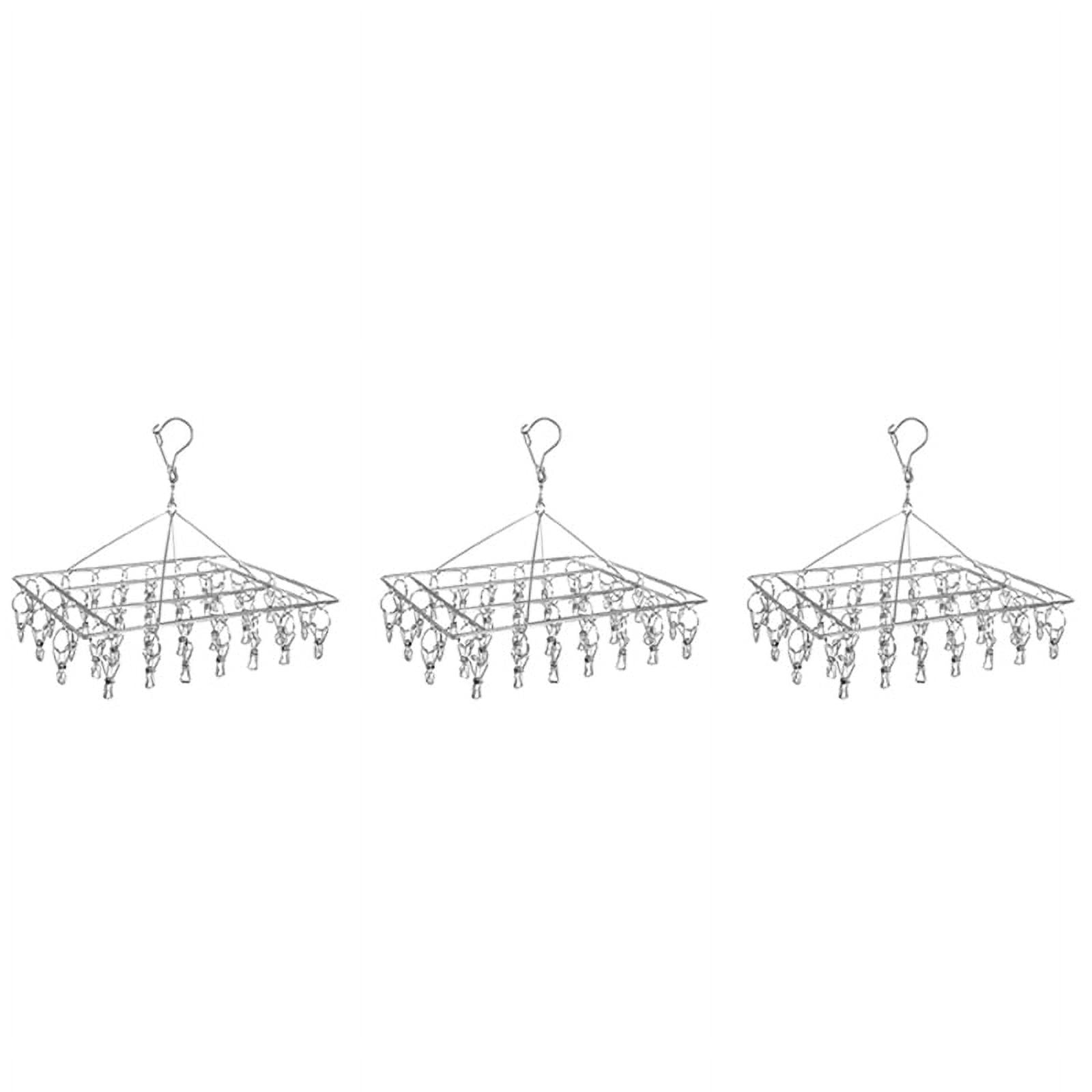 3X Sock Drying Racks Laundry Drip Hanger Rectangle with 30Pcs Pegs ...