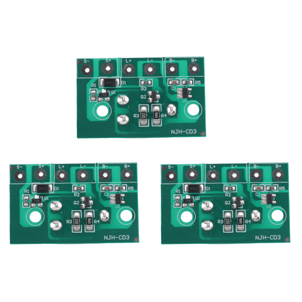 3X Solar Lawn Light Controller Board 3.7V Lithium Battery Solar ...