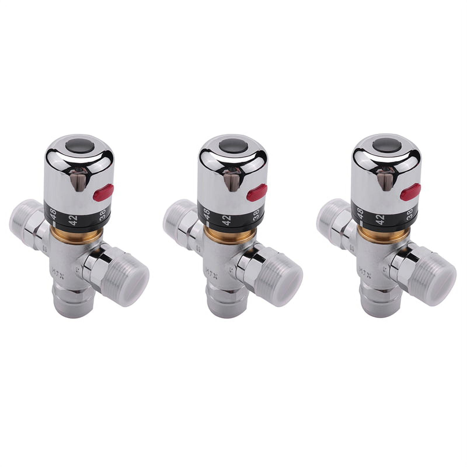 3X Solid Copper 3-Way Thermostatic Mixing Valve 3/4 Inch Solar Water ...