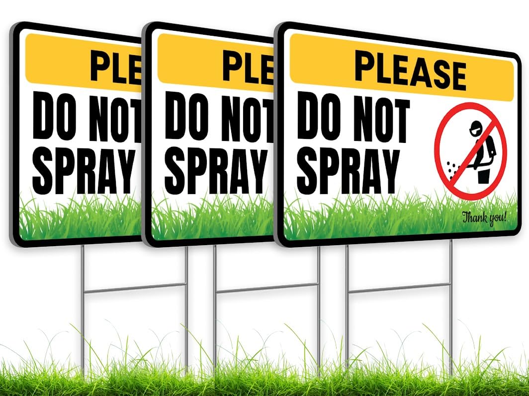 3X Do Not Spray Double Sided Sign Thank Stakes - 12x8 Inches Plastics ...