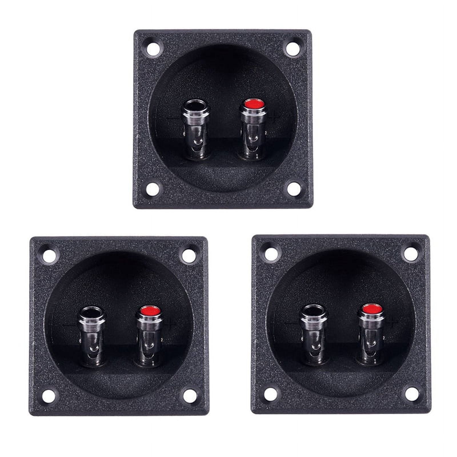 3X Square Shape Double Binding Post Type Speaker Box Terminal Cup Black ...