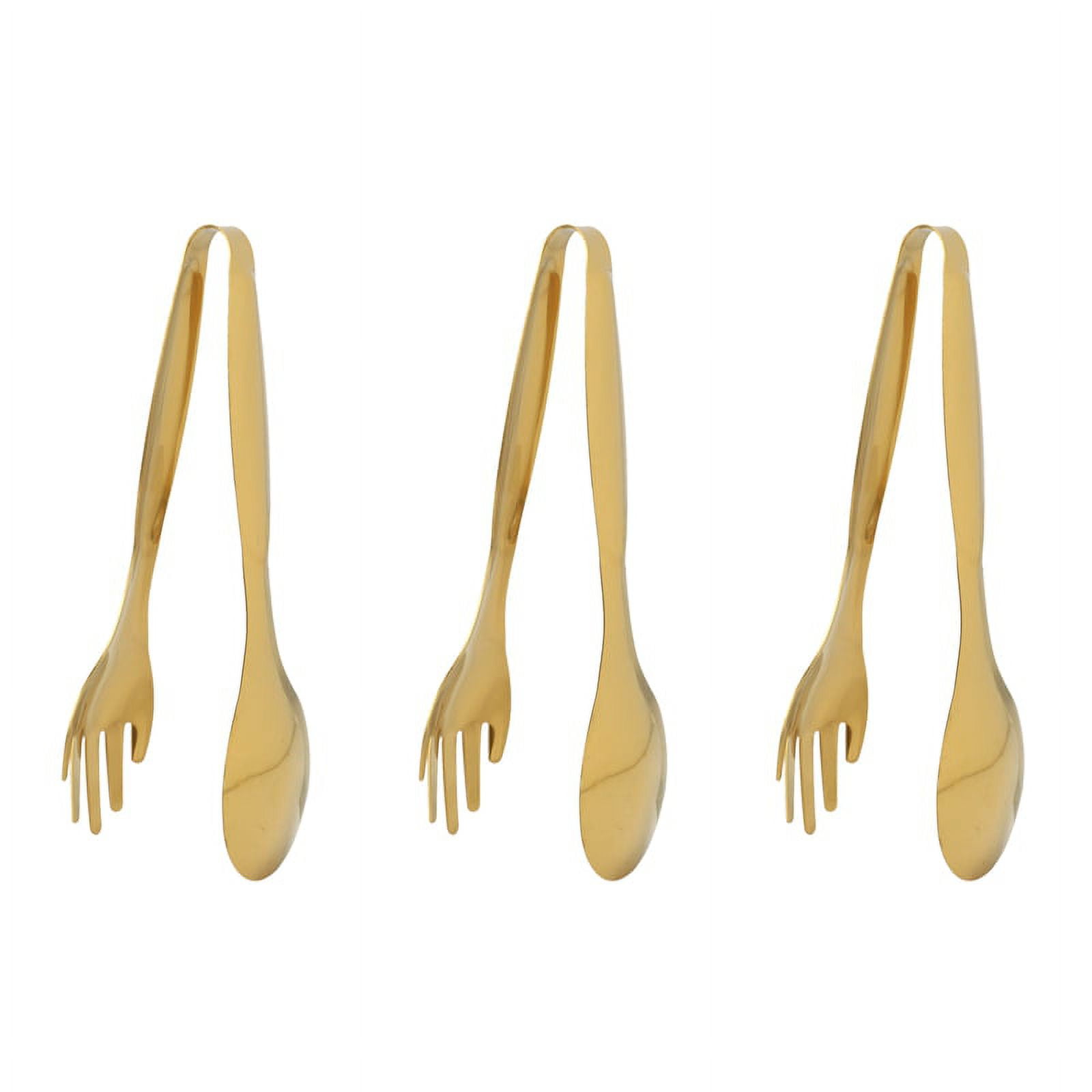 3X Stainless Steel Food Tongs Gold Kitchen Utensils Buffet Cooking ...