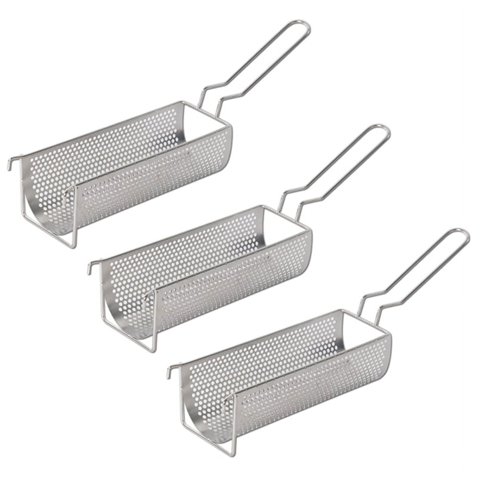 3X Stainless Steel Fried Basket Long Fry Potato Chip Container Best for ...