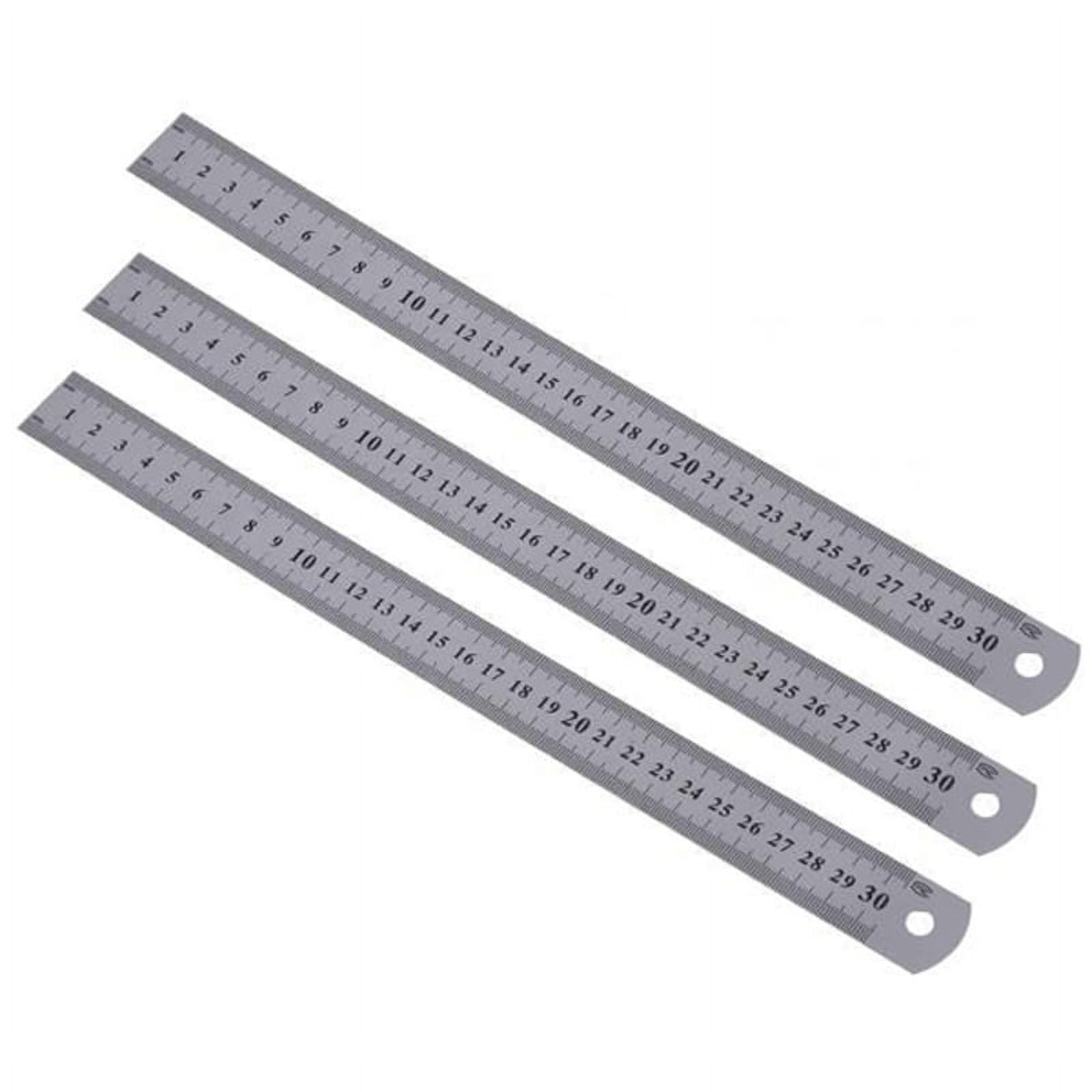 3X Stainless Steel Ruler Measure Metric Function 30cm 12Inch - Walmart.com