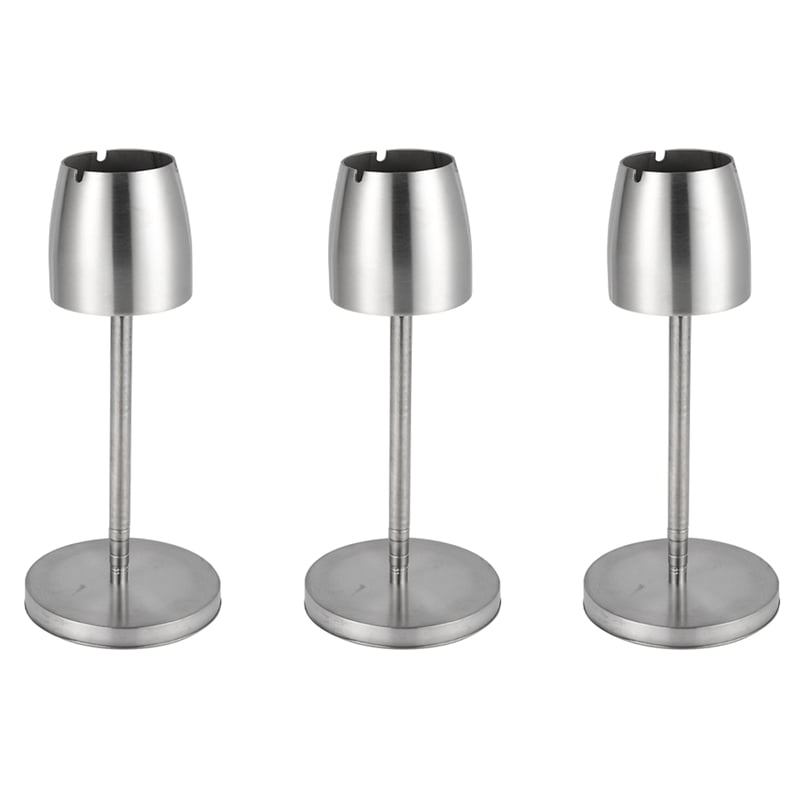 3X Stainless Steel Telescopic Ashtray Floor Standing Ash Tray Ashtray ...