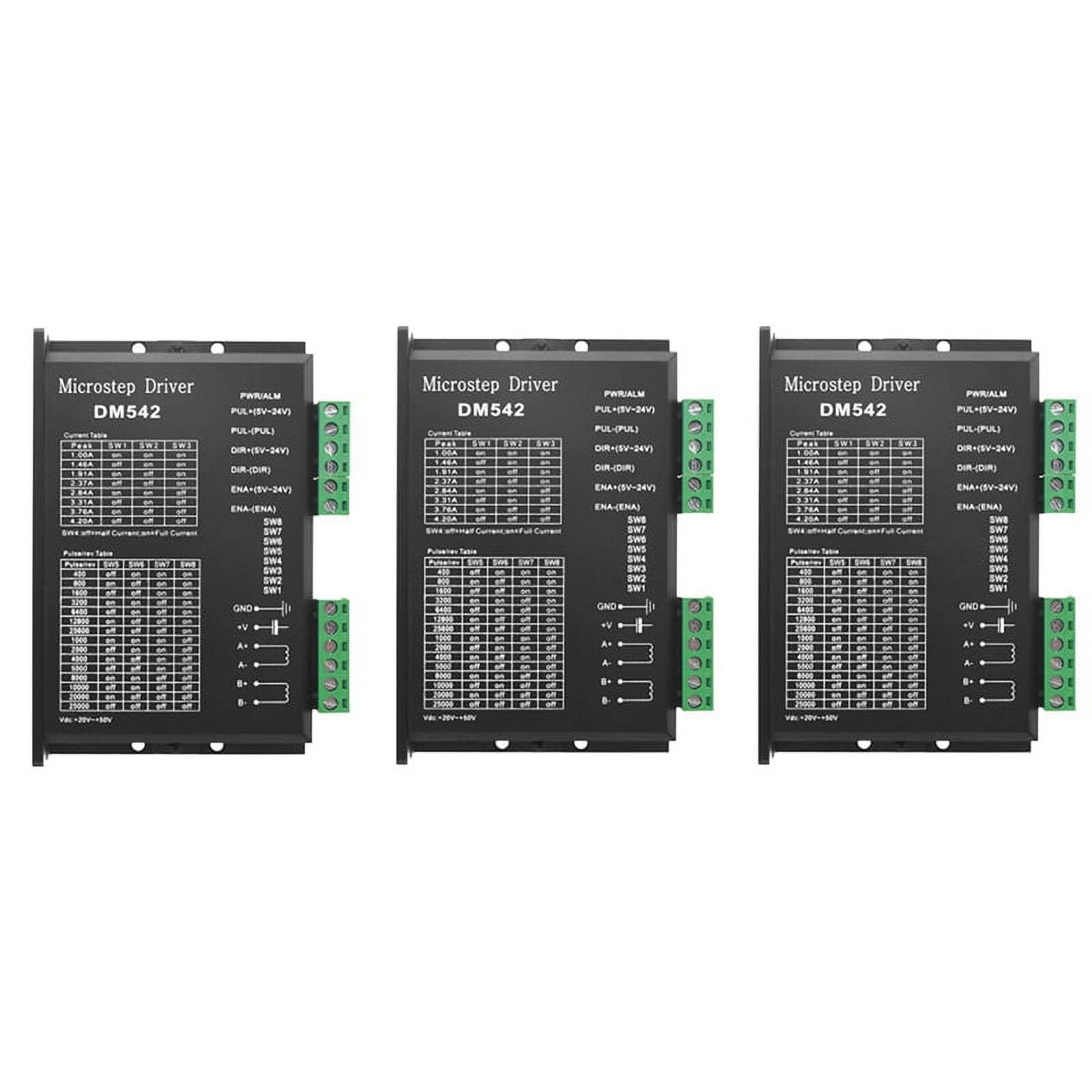 3X Stepper Motor Driver, DM542 Stepper Motor Driver Digital Driver Board for Nema 17, Nema 23 ...
