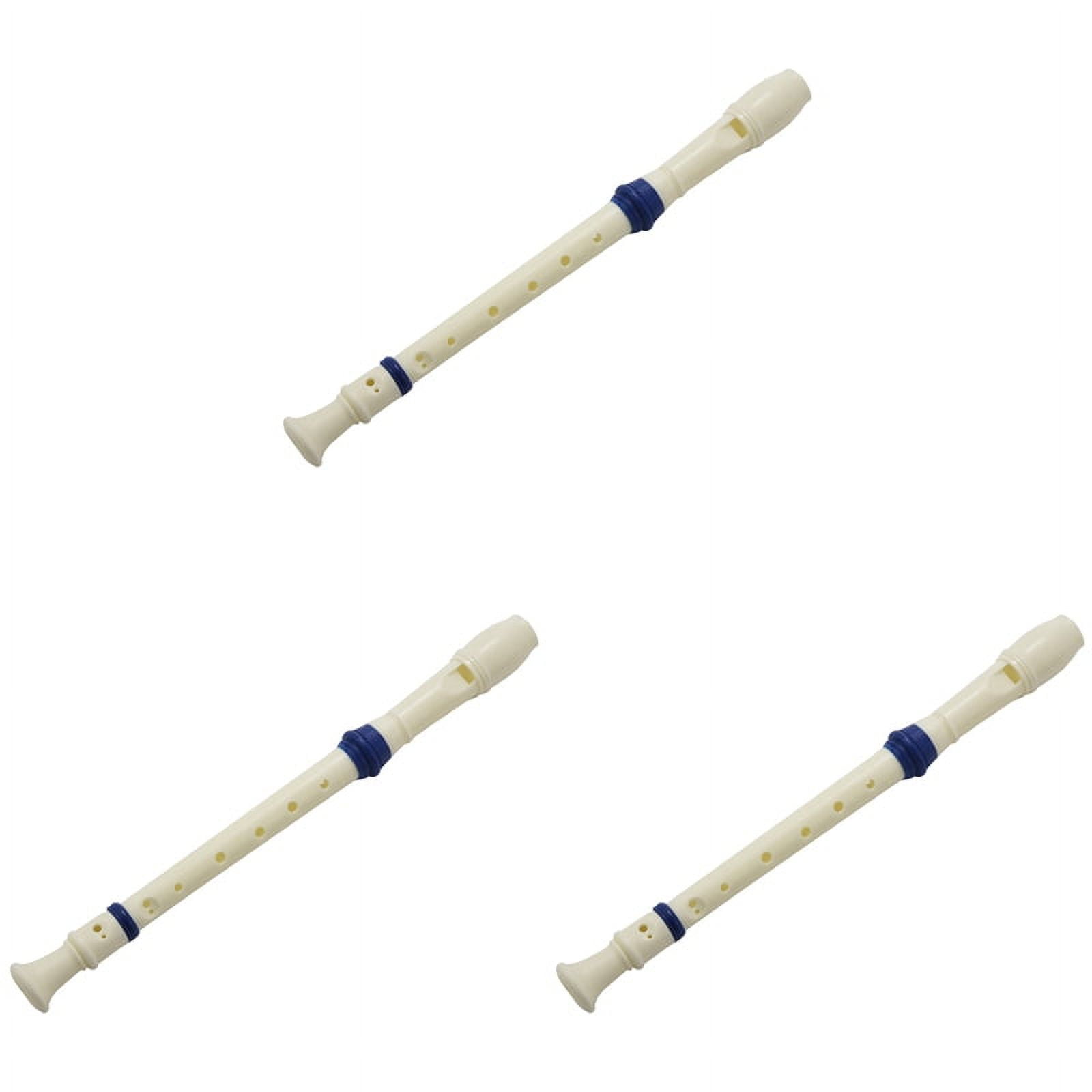 3X Students Plastic 8 Holes Soprano Recorder Flute Beige Blue W ...