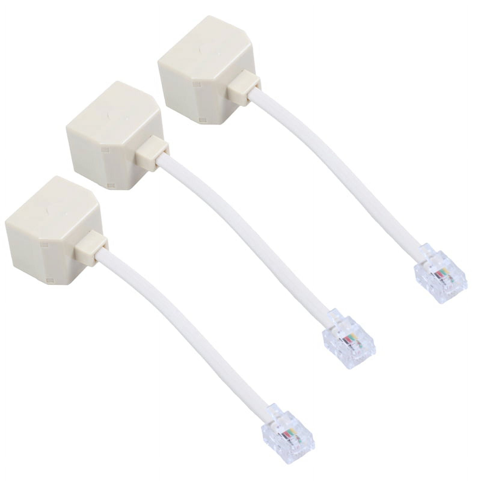 3X Telephone RJ11 Male Line to Double RJ11 Female Filter Splitter ...