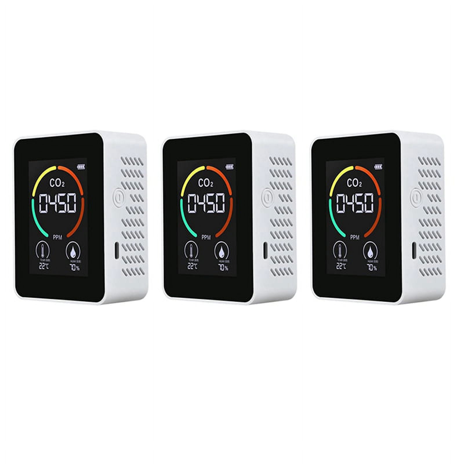 3X Temperature & Humidity Meter,Air Quality Monitor,CO2 Detector ...